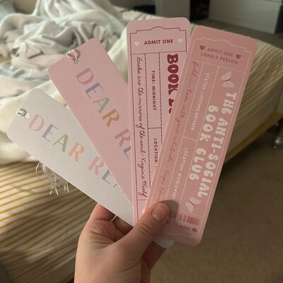 Dear Reader Bookmark Cute Minimal Bookmark Book Gift Pastel Bookmark ...