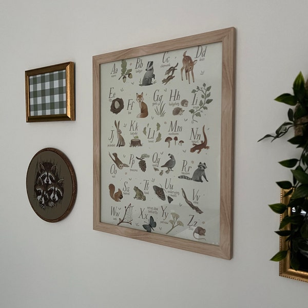 Woodland Alphabet Poster, Woodland Alphabet Print, Woodland Nursery ...