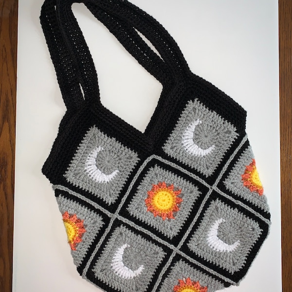 Sun and Moon Tote Bag Crochet PDF PATTERN - Intermediate (english) - Etsy
