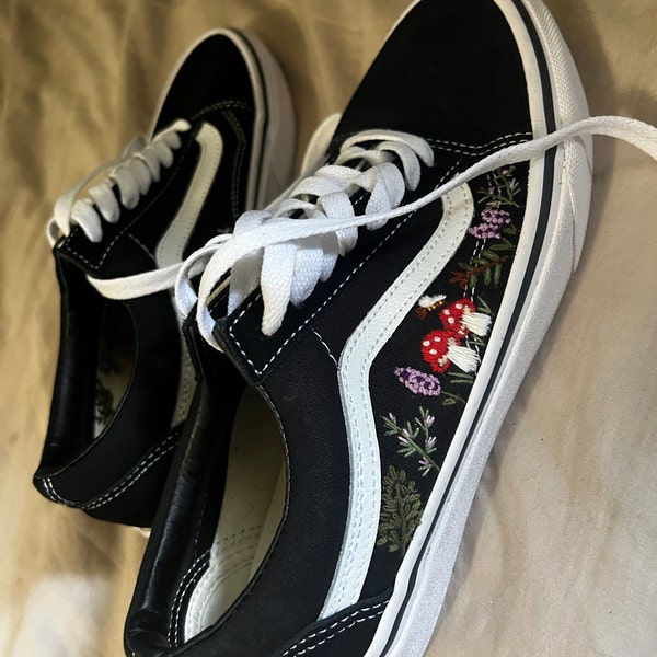 Custom Sneakers/mushroom Shoes/custom Vans/embroidered Vans Lavender ...