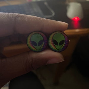 Far Out Tie Dye Alien Head Acrylic Babes Ear Plugs Gauges - Etsy