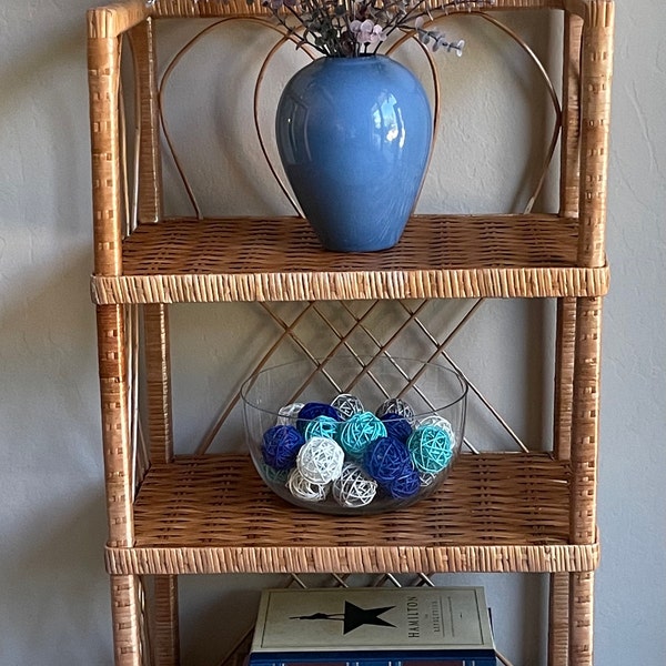 Wicker Bookshelf, Wicker Shelving Unit, Book Shelf, Wicker Shelf ...