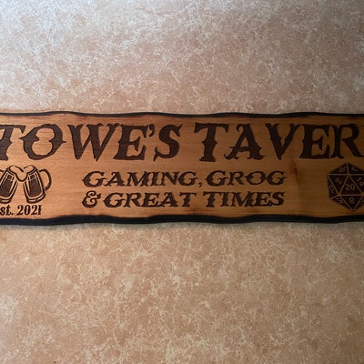 Personalized Dnd Tavern Sign Dungeons and Dragons Dungeon Master Gift ...
