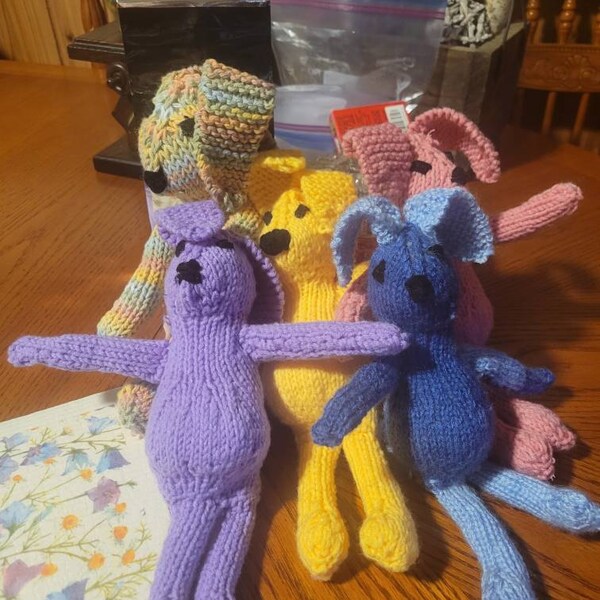 Mini Animal Stuffies Knitting Pattern Small Teddy Bear, Bunny Rabbit ...
