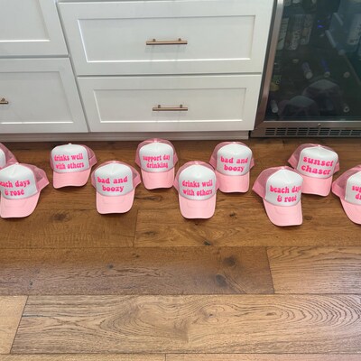 Puff Neon Trucker Hats/ Pool Party / Beach Vacation / Bridesmaid Hat ...