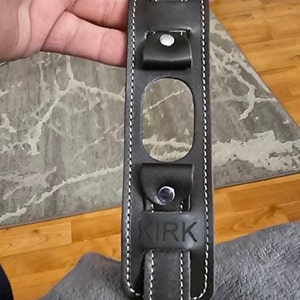 Wide Leather Stitched Cuff Band Compatible With Samsung and Other Smart ...