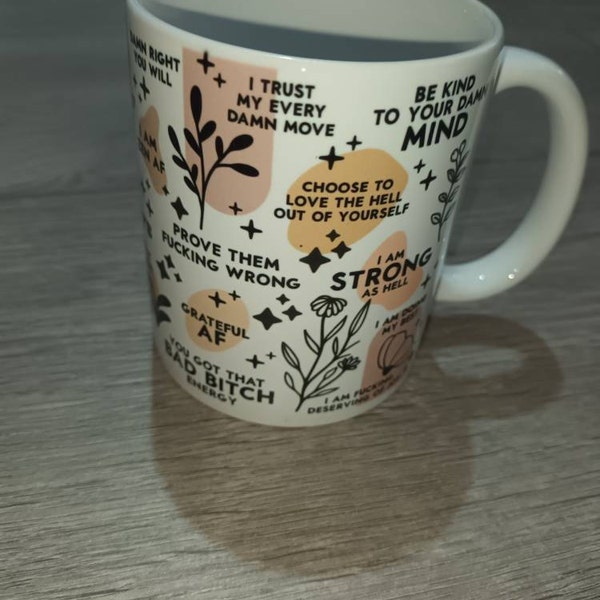 Positive Mindset Mug, Mug Positive, Mental Health Awareness, Daily ...