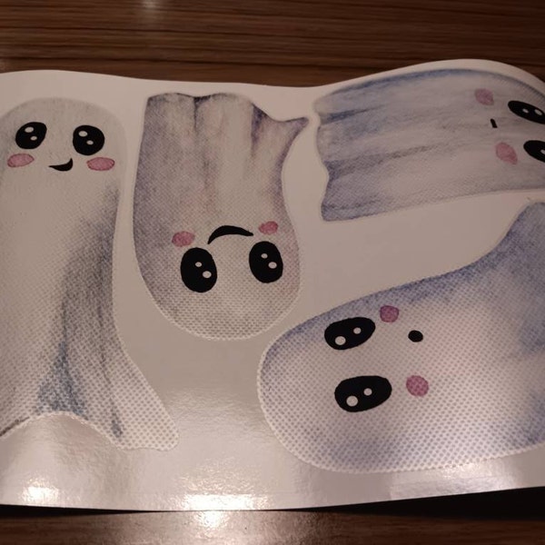 Cute White Ghosts Window Sticker Pack, Ghost Window Stickers, Halloween ...