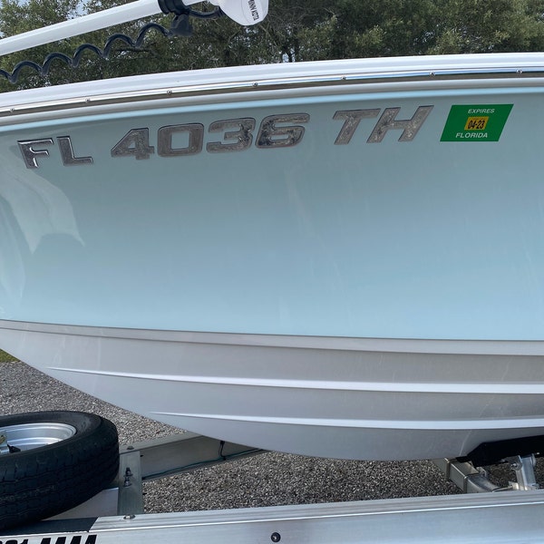 Sportsman Font Boat Registration Numbers Decals Domed Stickers (set) - Etsy