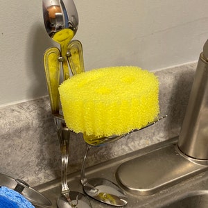 Silverware Kitchen Sponge Holder Sculpture Art - Etsy