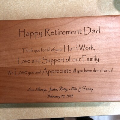 Retirement Gift for Dad Retirement Gift Engraved Wood Valet Box Custom ...