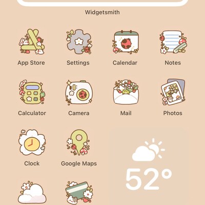 Cute Cottagecore App Icon Set Kawaii Aesthetic Theme for Android IOS ...