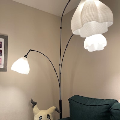 Modern Wavy Opaque Glass-like Pendant Lampshade Sleek Soft-glow Elegant ...