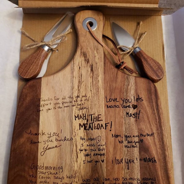 Personalized Recipe Cutting Board - Recipe Engraved - Handwritten Gifts ...