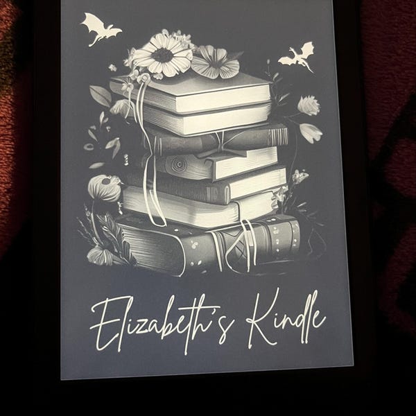 Custom Kindle Lock Screen, Book Stack Romantasy Kindle Screen Saver ...