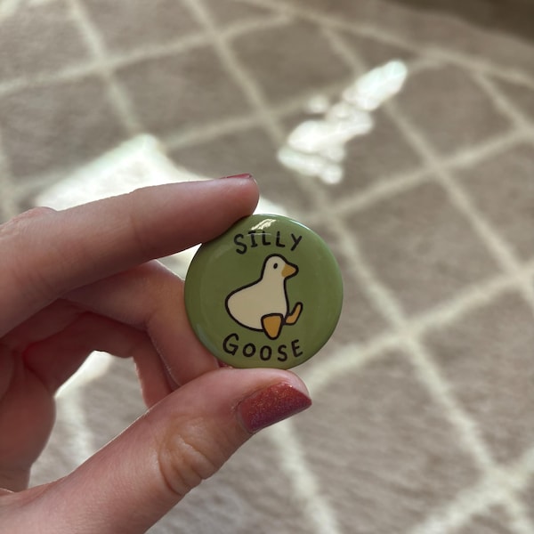 Silly Goose Button Pin // Funny Bird Pin Cute Duck Goose Pin for ...