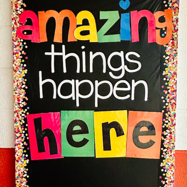 DIGITAL Bulletin Board, Amazing Things Happen Here, Teacher Decor ...