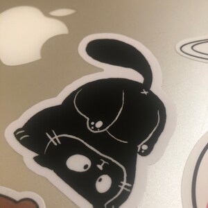 Black Cat Vinyl Stickers // Cat Laptop Stickers // 3 - Etsy