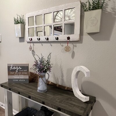 10 Pane Farmhouse Wall Decor Window Mirror Rustic Window Mirror Rustic ...