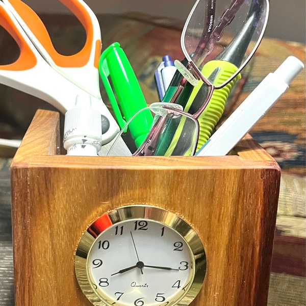 Pencil Holder/clock - Etsy