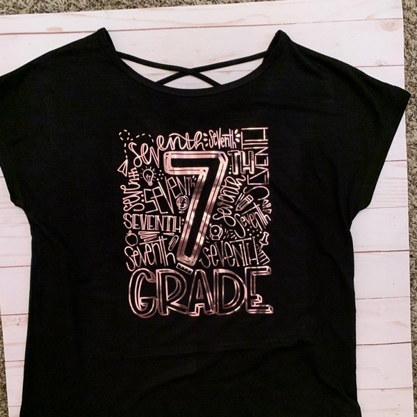 7th Seventh Grade Typography Shirt | First Day of School SVG - Etsy