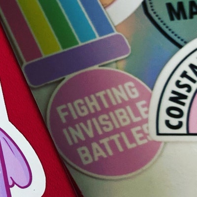 Fighting Invisible Battles Vinyl Sticker - Etsy