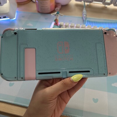 Custom Baby Pastel Pink and Blue Nintendo Switch Back Plate OLED ...