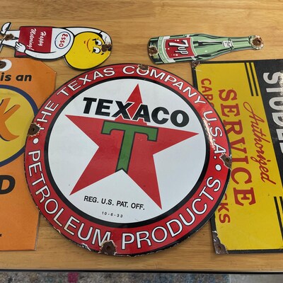 VINTAGE GALENA Porcelain Sign Car Oil Gas Truck - Etsy