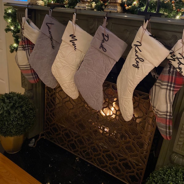 Stocking Name Stocking Names Metal Stocking Name Tag Christmas Decor ...