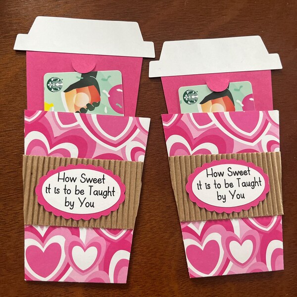 Teacher Valentine's Day Gift Card Holder, Coffee Cup Gift Card Holder ...