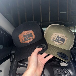 Custom Leather Patch Hats, Logo Hats, Laser Engraved Leather Patch ...