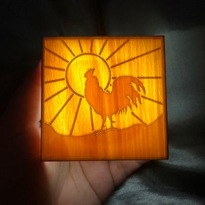 Rooster in He Rising Sun Light, Night-light - Etsy
