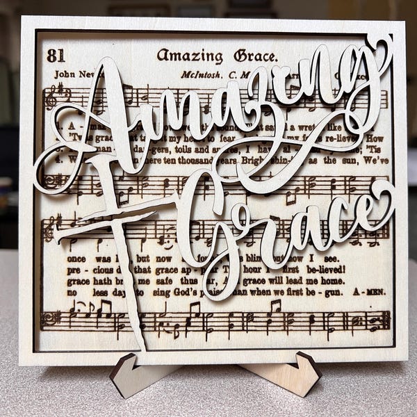Amazing Grace Stand Decor Laser Cut Svg,amazing Grace Sign Svg ...