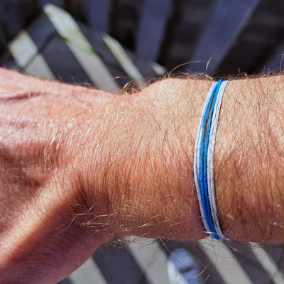 Navy Blue String Surfer Bracelet for Men Blue Thread Bracelet Kabbalah ...