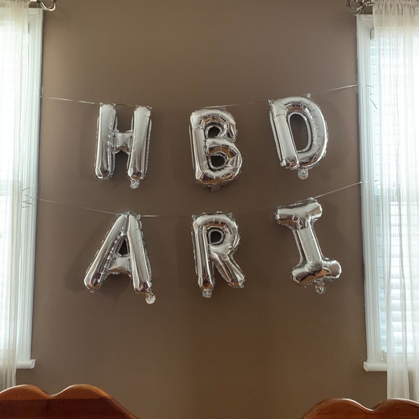 Silver Letter Balloons - 16 Inch Custom Phrase Banner | Decoration for ...