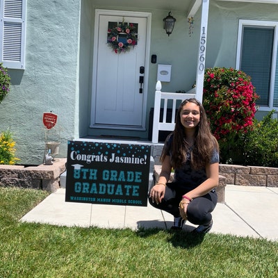 Elementary Graduation Yard Sign 18x24 Size Elementary Graduate Middle ...