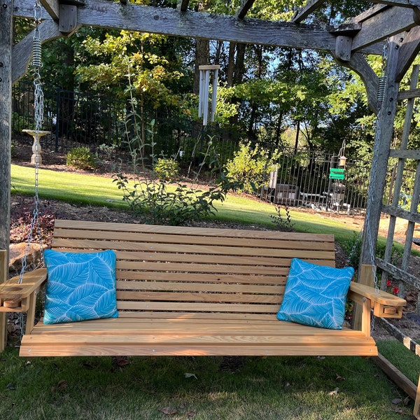 Single Porch Swing Chair (pair) - Handmade 2ft Cypress Porch Swing With ...