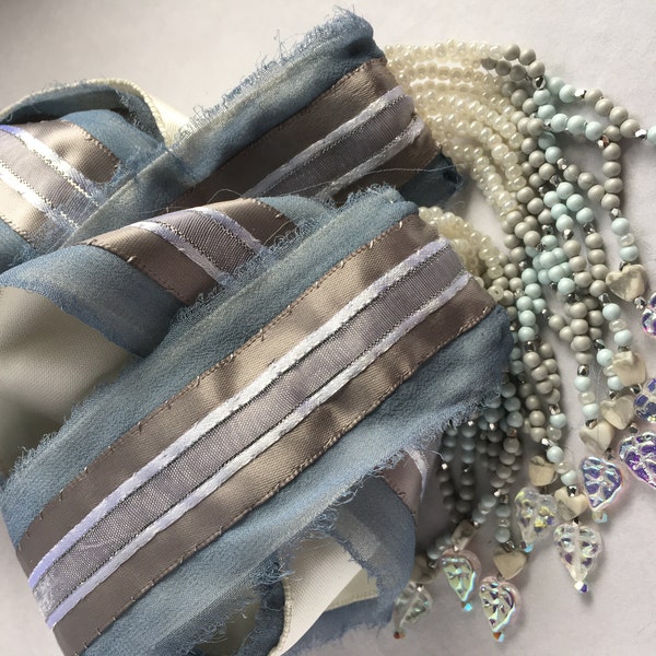 Baby Blue Silk Chiffon Ribbon 1.5 by the Yard Chiffon Ribbon, Hand Dyed ...