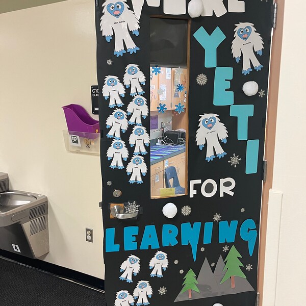 Winter Yeti Decor- Classroom Bulletin Board- Yeti Themed Door Set ...