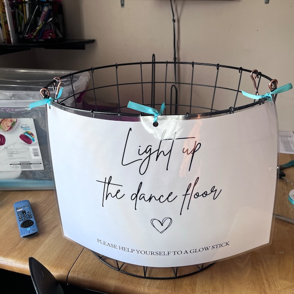 Light up the Dance Floor Sign, Wedding Glow Sticks Sign, Glow Stick ...