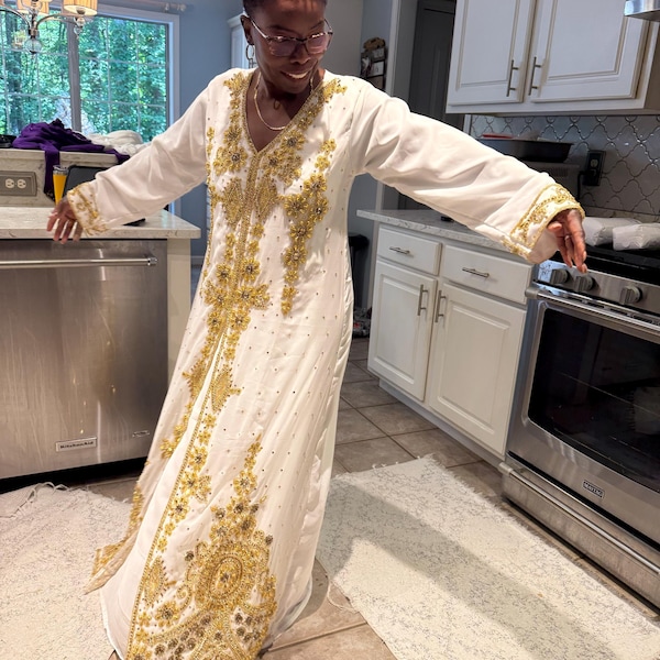 Sale !! Dubai Moroccan Kaftan Fish Cut Arabic Abaya Maxi Hand Beaded ...