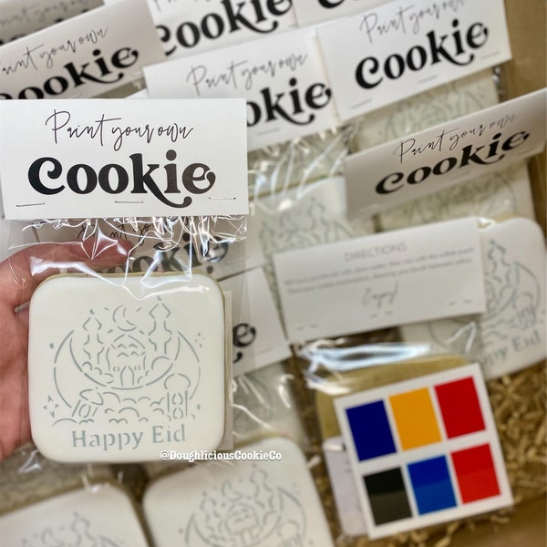 Editable Paint Your Own Cookie Bag Topper Template, Black and White ...
