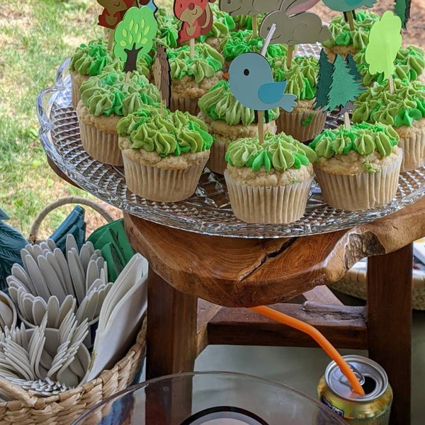 Woodland Animal Cupcake Toppers, Forest Animal Cupcake Toppers, Baby ...