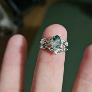 Platinum Pear Shape Amethyst Floral Engagement Ring Set - Etsy