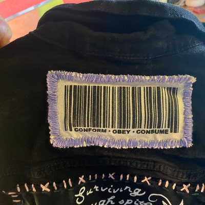 Barcode DIY Patch Punk Crust Black Flag off Leftover Crack Oi - Etsy