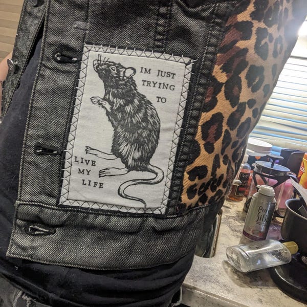 Handmade Rat Patch - Rat Patch - Rat Accessories - Animal Patches ...