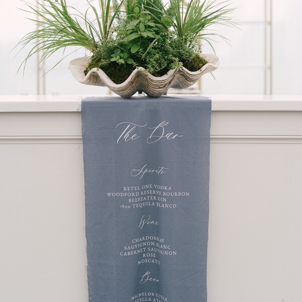 Fabric Bar Banner, Linen Wedding Bar Sign, Signature Cocktail Banner ...