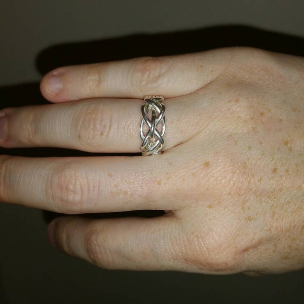 Ladies Five Band Puzzle Ring 5Q in Sterling Silver or Gold - Etsy