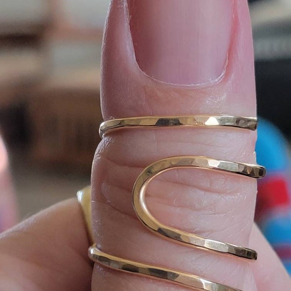 Hammered 14K Gold-filled Thumb Ring: Adjustable Handmade Jewelry - Etsy