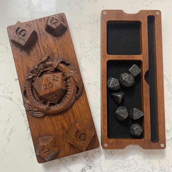 Custom Dnd Dice Box, Dnd Rolling Tray, Personalized Name Engraving ...